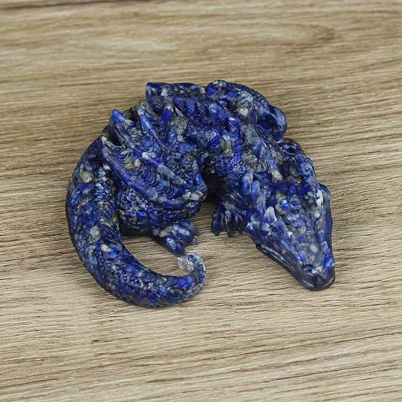 Dragon en Résine & Lapis Lazuli | Grand – Poseidon