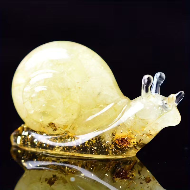 Escargot en Résine & Quartz Jaune – Poseidon