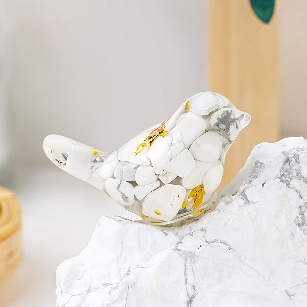 Oiseau en Résine & Howlite – Poseidon