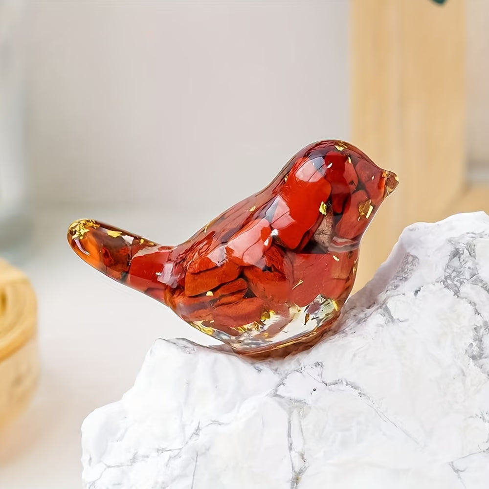 Oiseau en Résine & Jaspe Rouge – Poseidon
