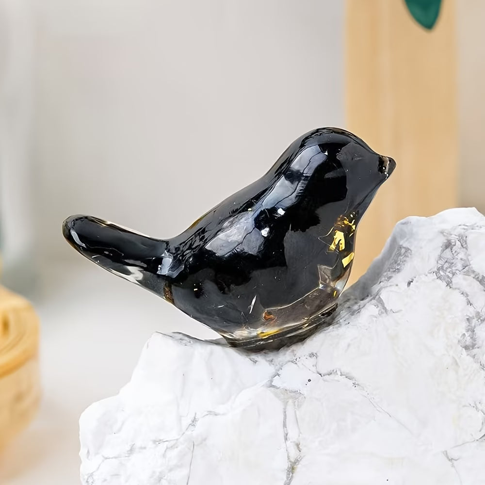Oiseau en Résine & Obsidienne – Poseidon