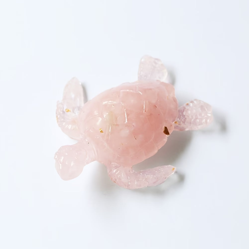 Tortue en Résine & Quartz Rose – Poseidon